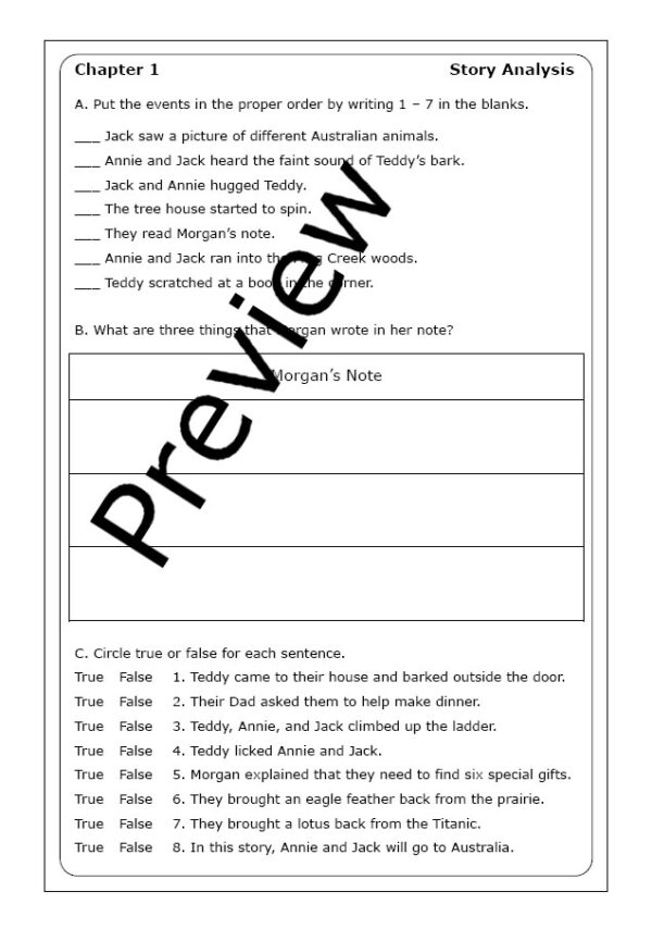 Magic Tree House "Dingoes at Dinnertime" worksheets | Made By Teachers