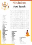 Hinduism word search Puzzle worksheet activities for kids | Made By ...