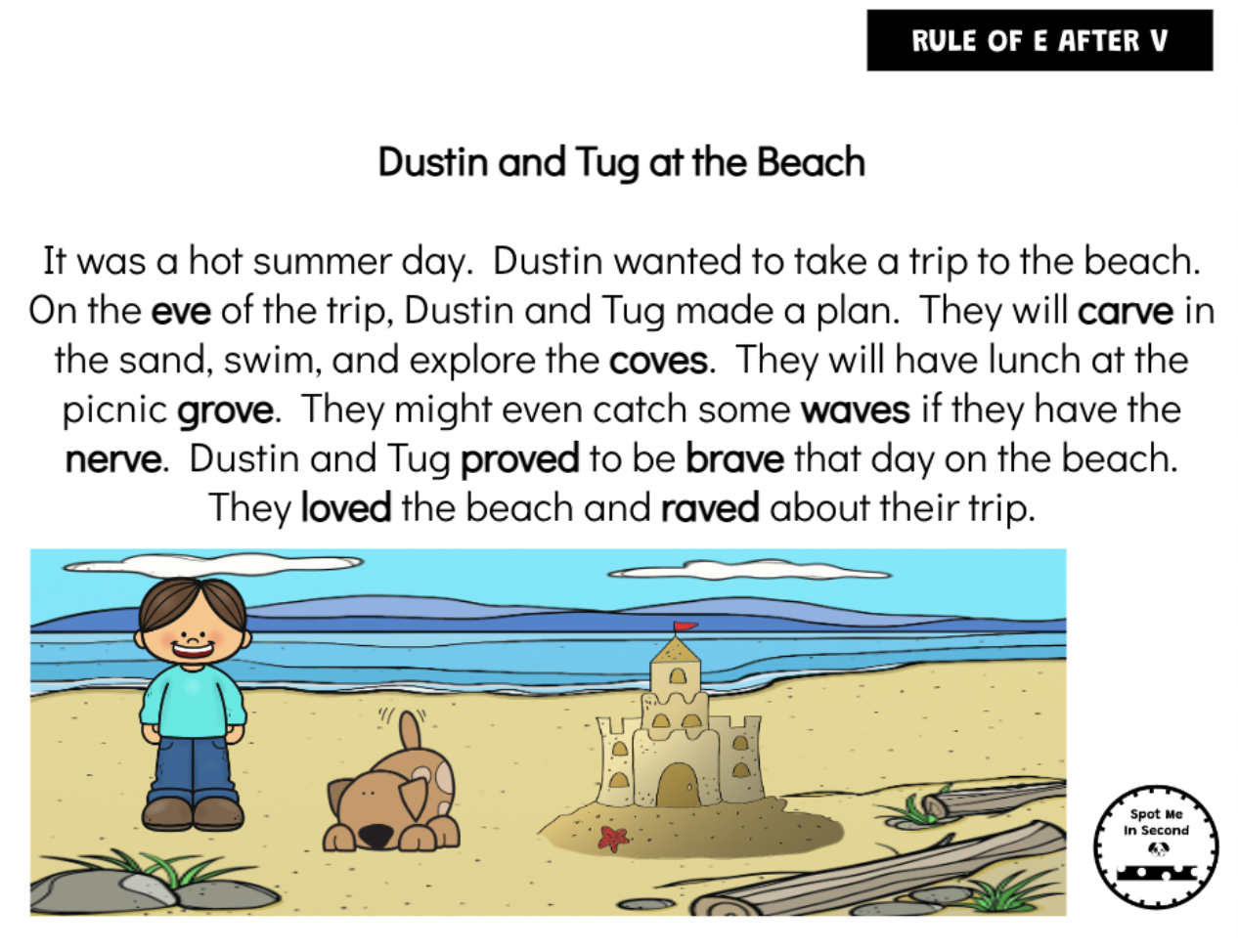 The Tales of Dustin and Tug Decodable Passages: Rule of E after V ...