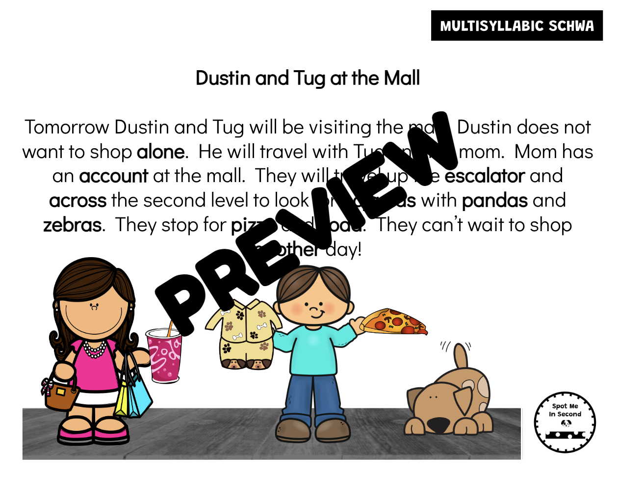 The Tales of Dustin and Tug Decodable Passages: Schwa | Made By Teachers