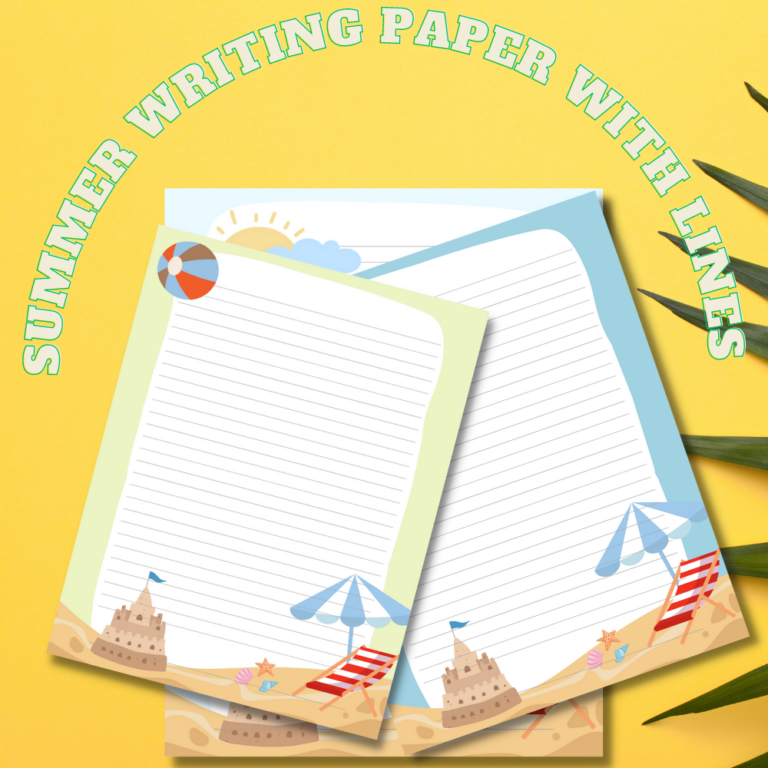 Summer Writing Paper With Lines, Summer Flower Writing Paper | Made By ...