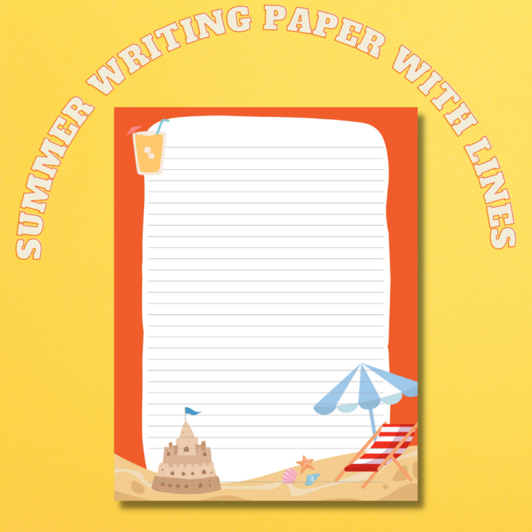 Summer Writing Paper With Lines, Summer Flower Writing Paper | Made By ...