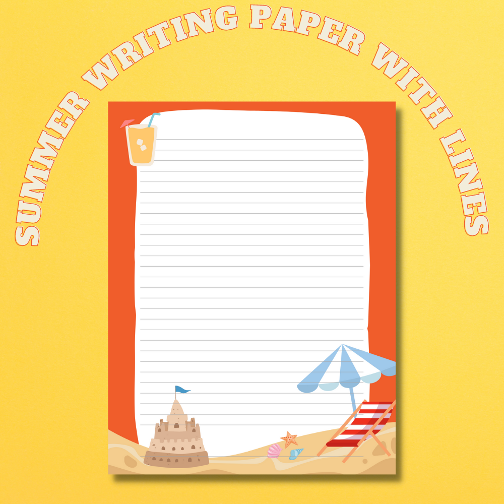 Summer Writing Paper With Lines, Summer Flower Writing Paper | Made By ...