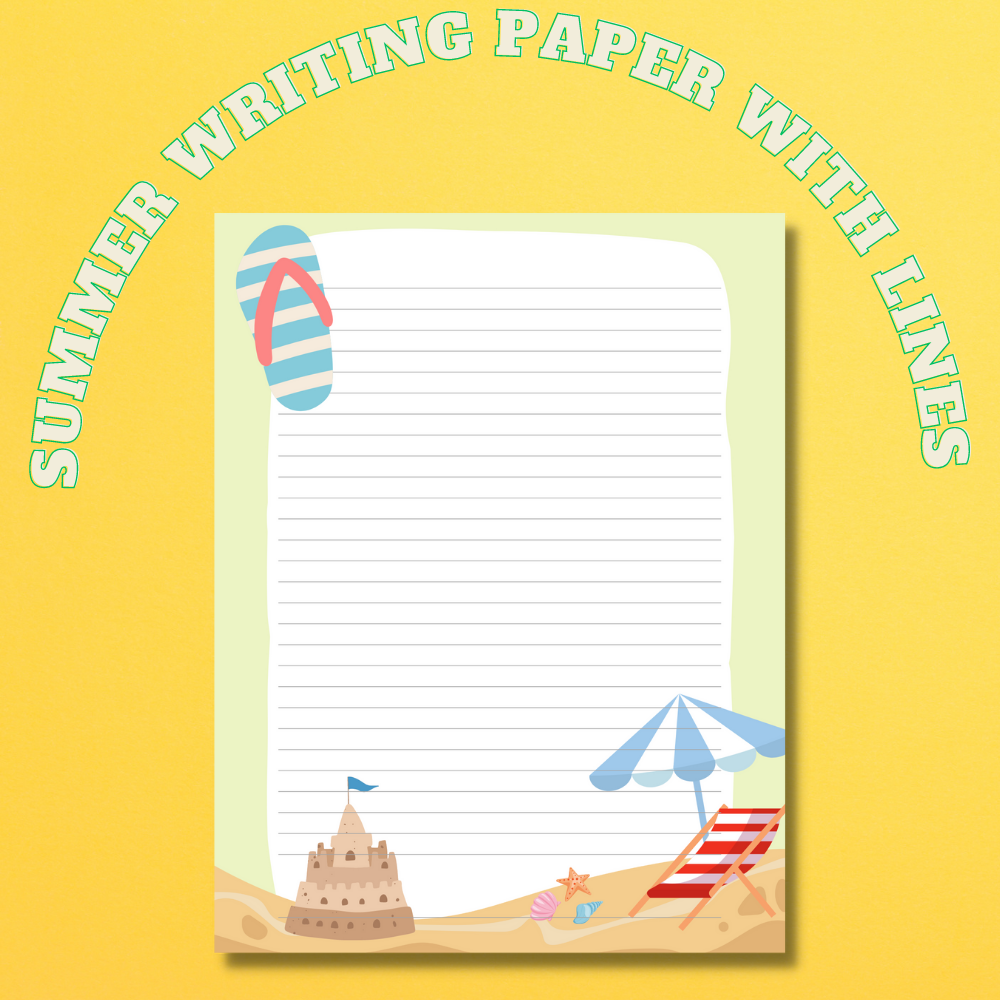 Summer Writing Paper With Lines, Summer Flower Writing Paper | Made By ...