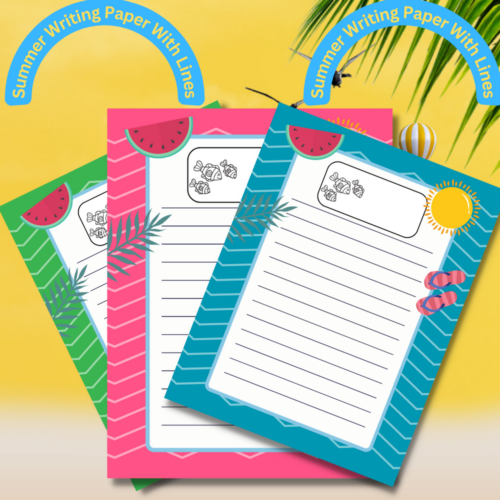 Summer Writing Paper With Lines, Summer Flower Writing Paper | Made By ...