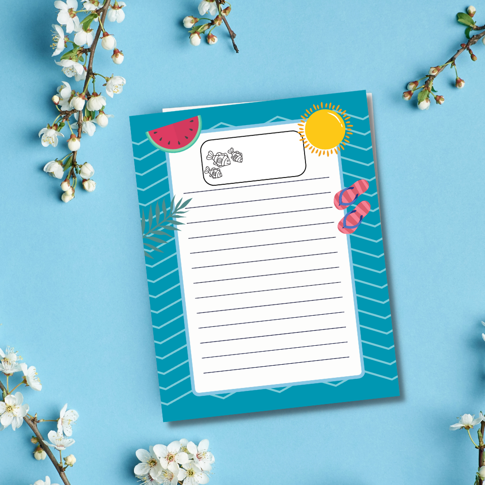 Summer Writing Paper With Lines, Summer Flower Writing Paper | Made By ...