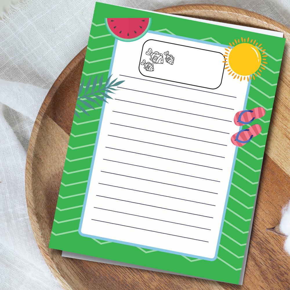 Summer Writing Paper With Lines, Summer Flower Writing Paper | Made By ...
