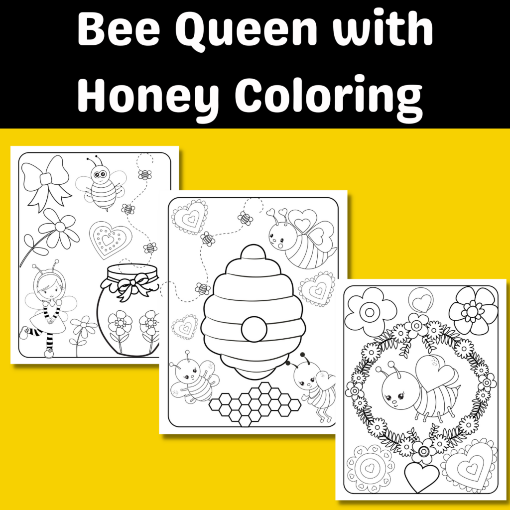 Bee Queen With Honey coloring Pages | Made By Teachers