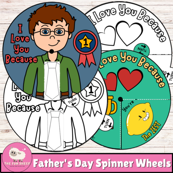 Father's Day Spinner Wheels | Rotating Card For Dad Grandpa , SET OF 2 ...