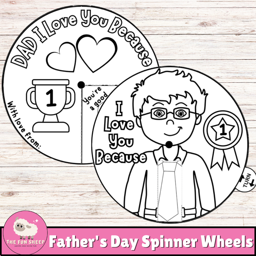 Father's Day Spinner Wheels | Rotating Card For Dad Grandpa , SET OF 2 ...