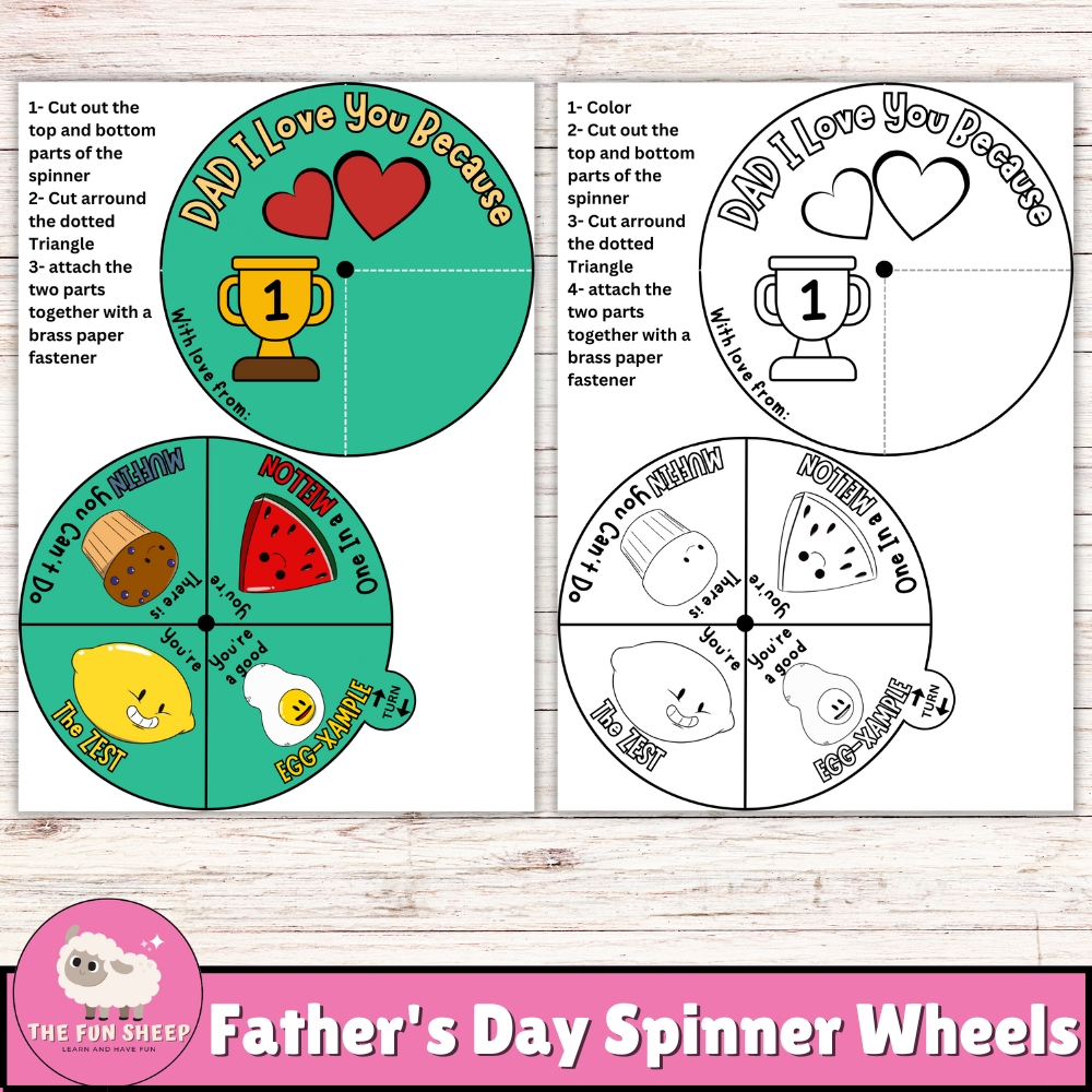 Father's Day Spinner Wheels | Rotating Card For Dad Grandpa , SET OF 2 ...