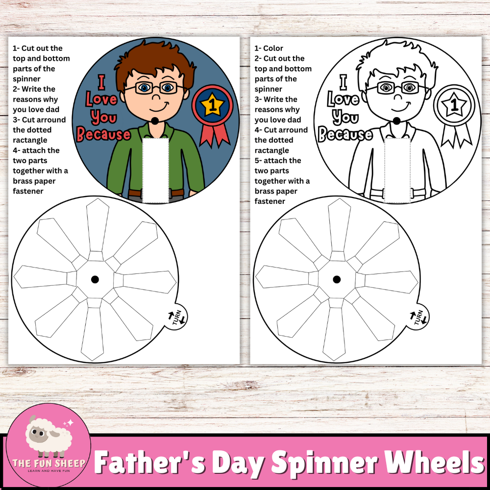 Father's Day Spinner Wheels | Rotating Card For Dad Grandpa , SET OF 2 ...
