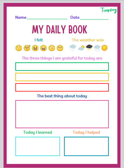 Daily Book for girl | Made By Teachers