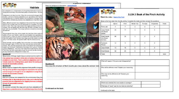 3rd Grade Habitats 3.LS4.3 Activities | Made By Teachers