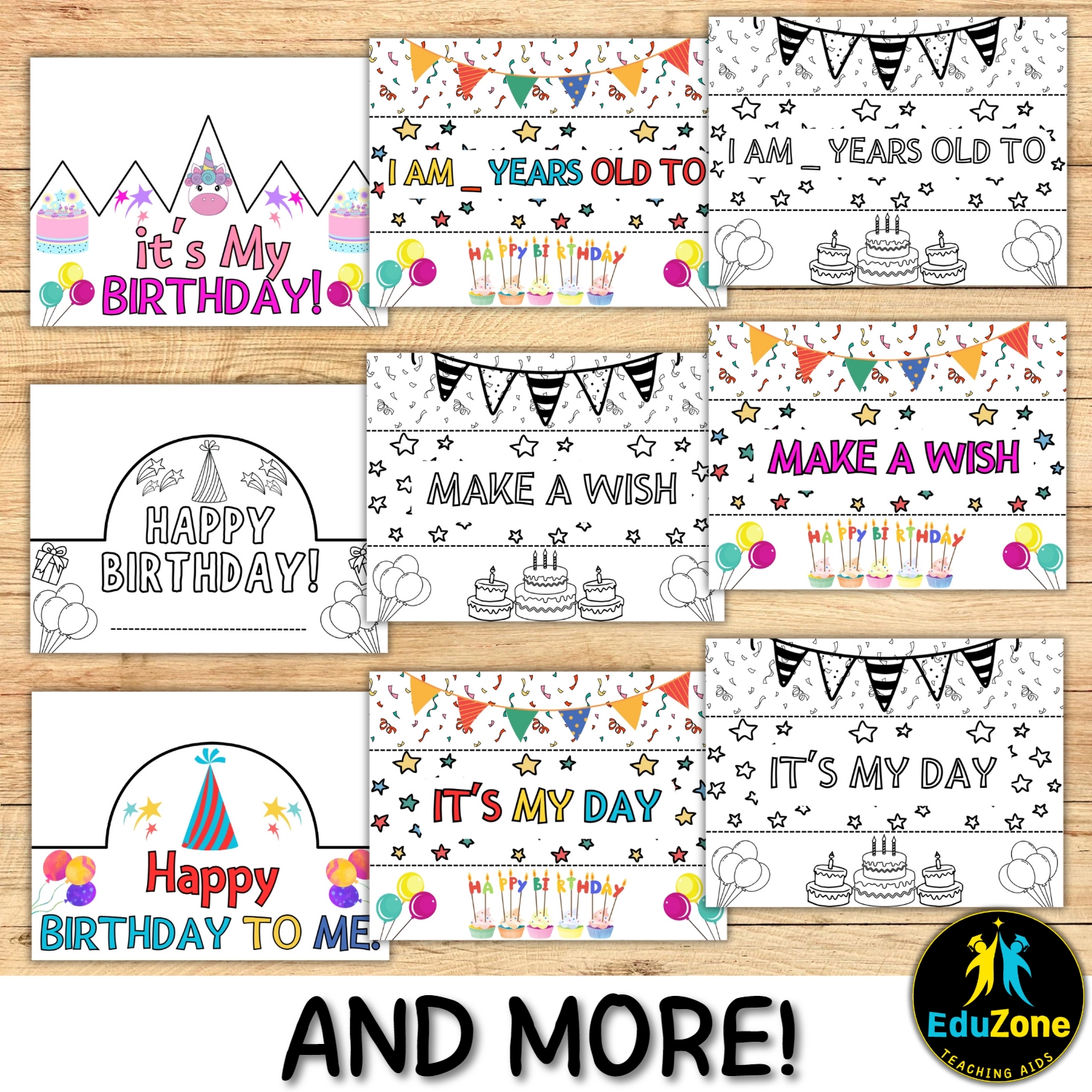 Editable Birthday Crowns for Kids: Color & BW Options | Printable crown ...