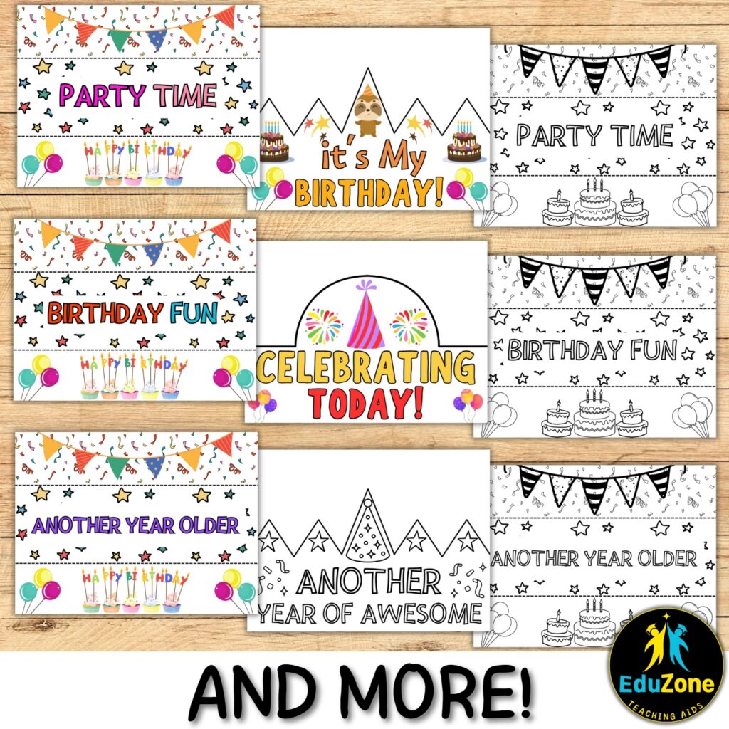 Editable Birthday Crowns for Kids: Color & BW Options | Printable crown ...