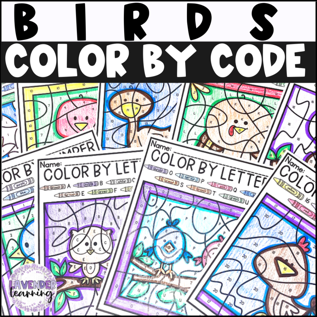 Birds Color by Code - Birds Color by Number - Birds Color by Letter ...
