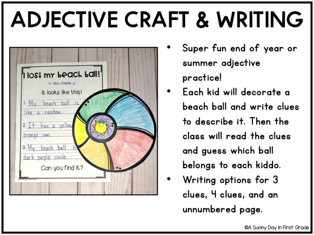Summer Adjective Craft and Writing | Made By Teachers
