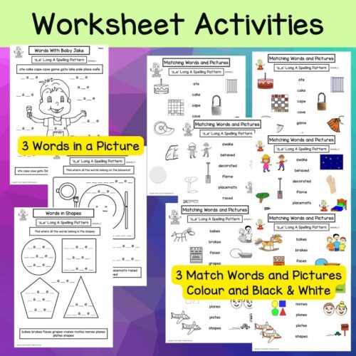 Long A Phonics Activities - Spelling Letter Pattern 'a-e' - Worksheets ...