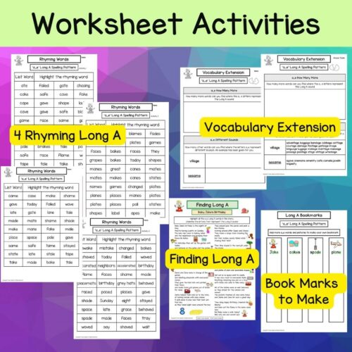 Long A Phonics Activities - Spelling Letter Pattern 'a-e' - Worksheets ...