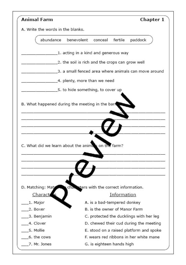 George Orwell "Animal Farm" worksheets | Made By Teachers