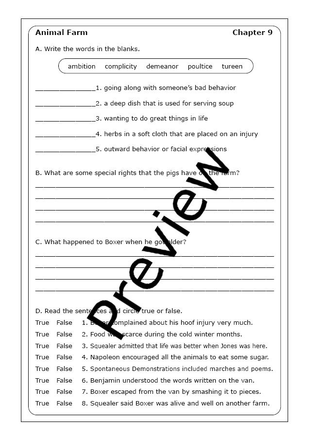 George Orwell "Animal Farm" worksheets | Made By Teachers