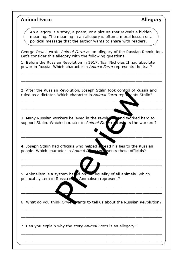 George Orwell "Animal Farm" worksheets | Made By Teachers