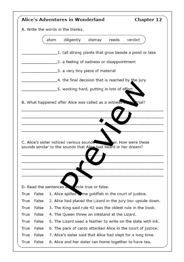 Lewis Carroll "Alice's Adventures in Wonderland" worksheets | Made By ...