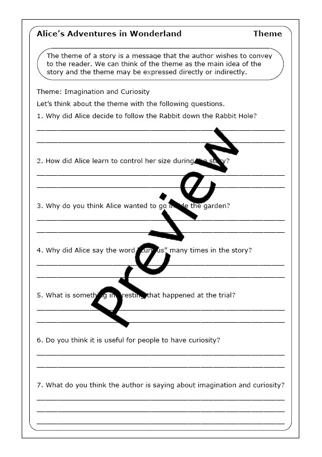 Lewis Carroll "Alice's Adventures in Wonderland" worksheets | Made By ...