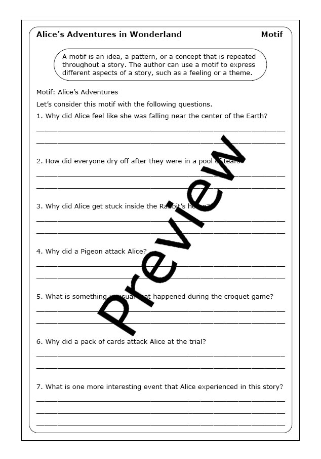 Lewis Carroll "Alice's Adventures in Wonderland" worksheets | Made By ...