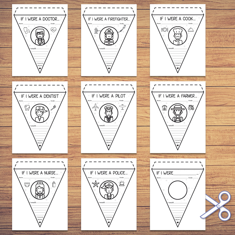 If I Were ... Community Helpers Pennants / Banners and Card | Made By ...