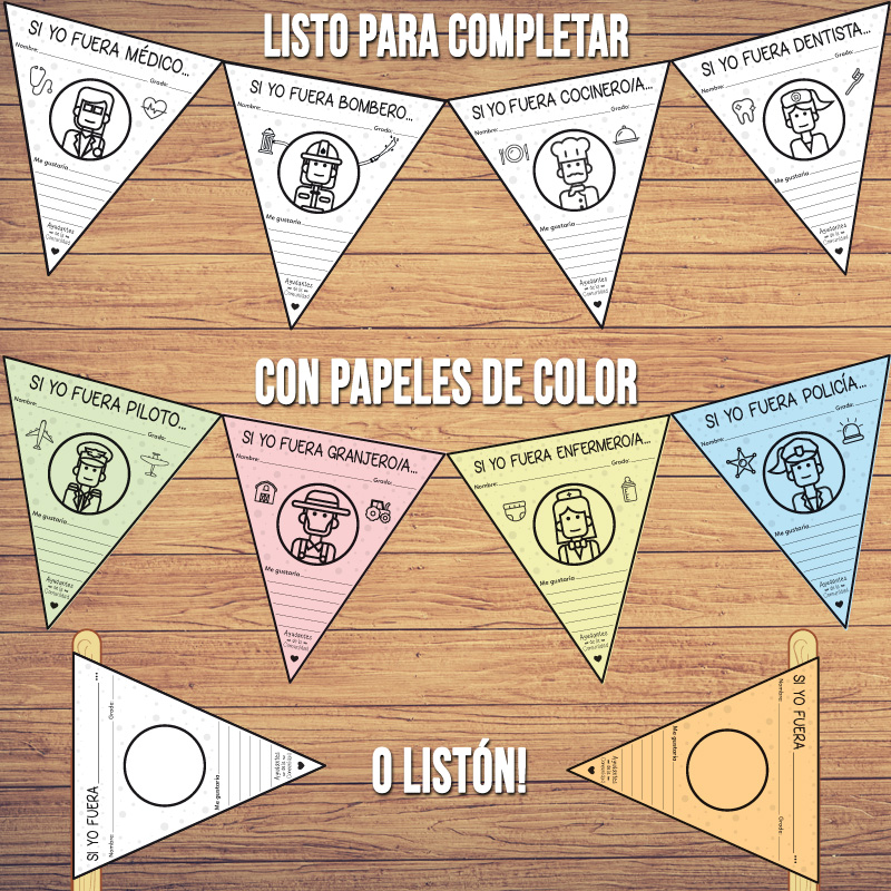 Si Yo Fuera ... Ayudantes de la Comunidad Banderines/Tarjeta | Made By ...