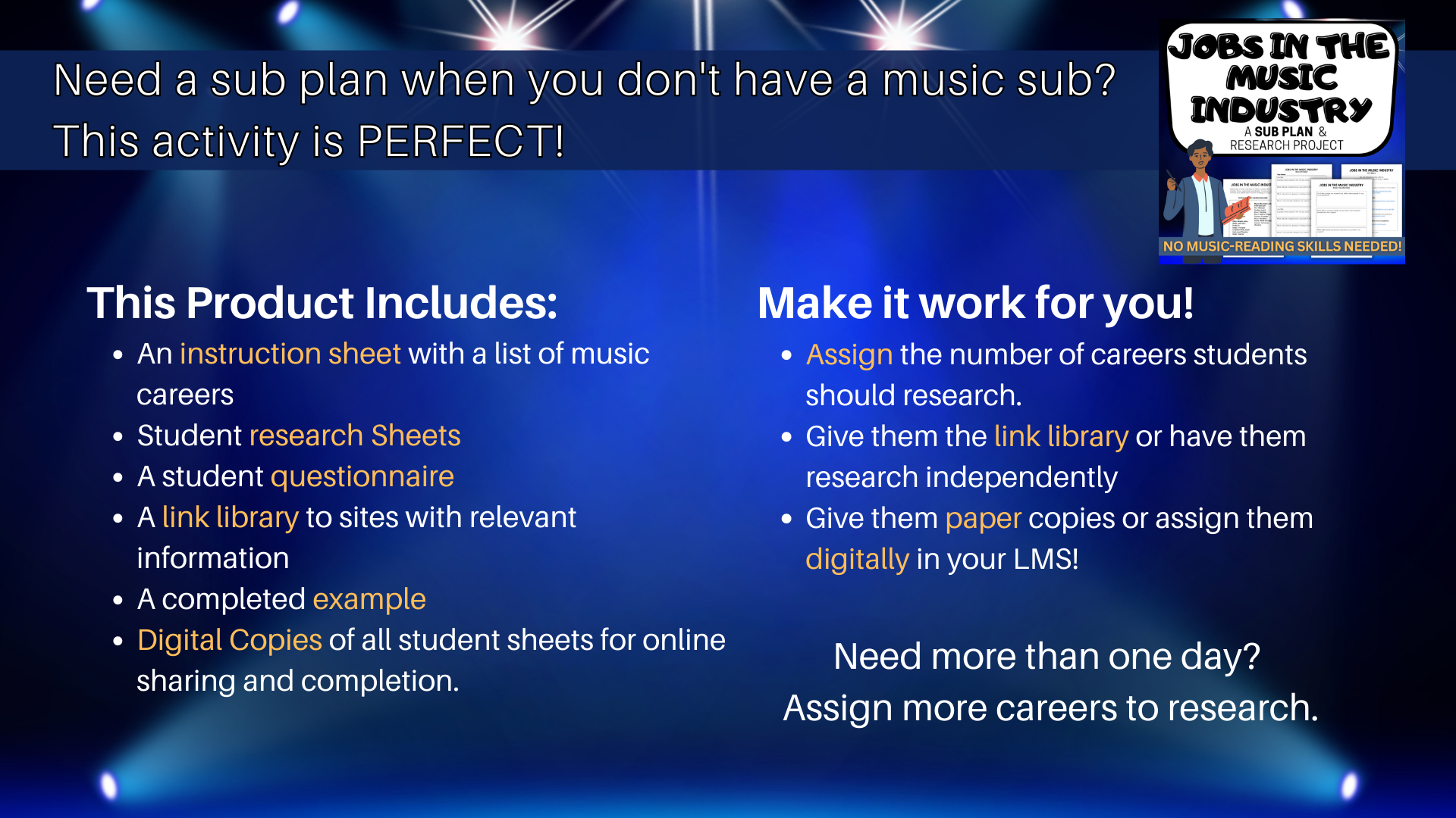 JOBS IN THE MUSIC INDUSTRY a Middle School General Music Sub Plan ...