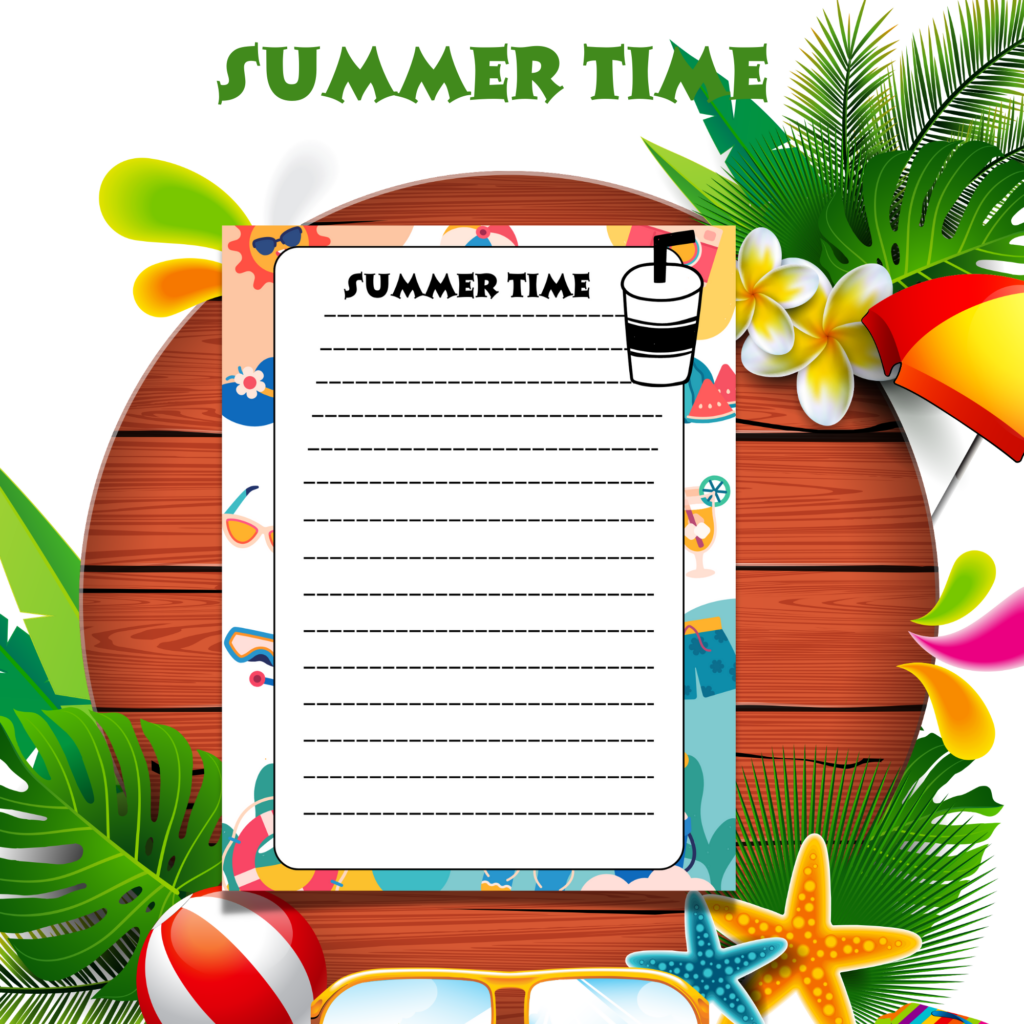 Summer Writing Paper With Lines Summer Flower Writing Paper Made By