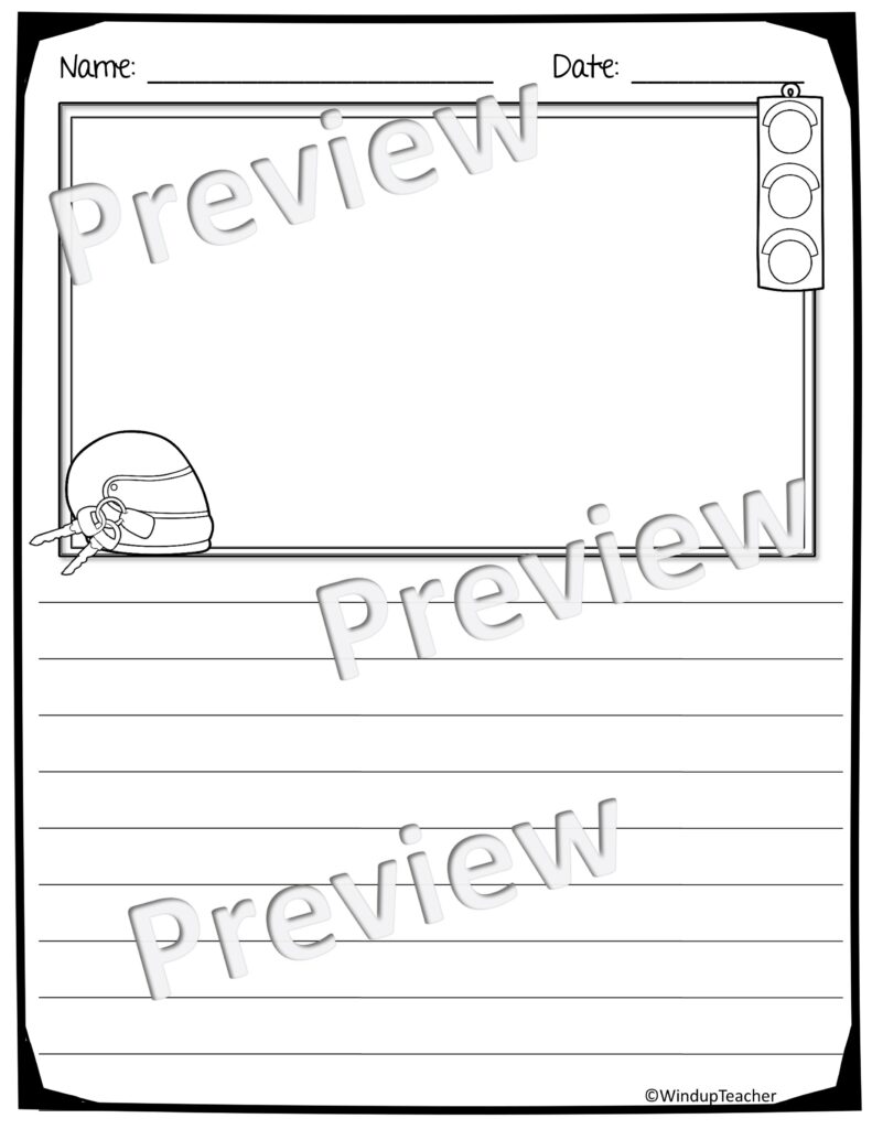 Racecar Writing Papers | Made By Teachers