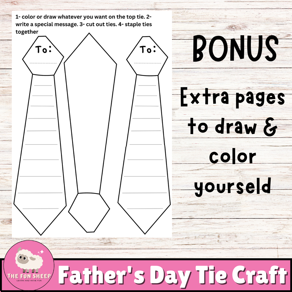 Father's Day Tie Craft | Dad Necktie Craft, Writing and Coloring ...
