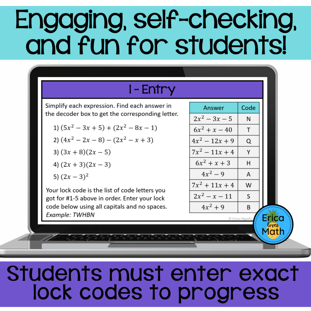 Algebra 1 Review Escape Room for End of Course | Made By Teachers