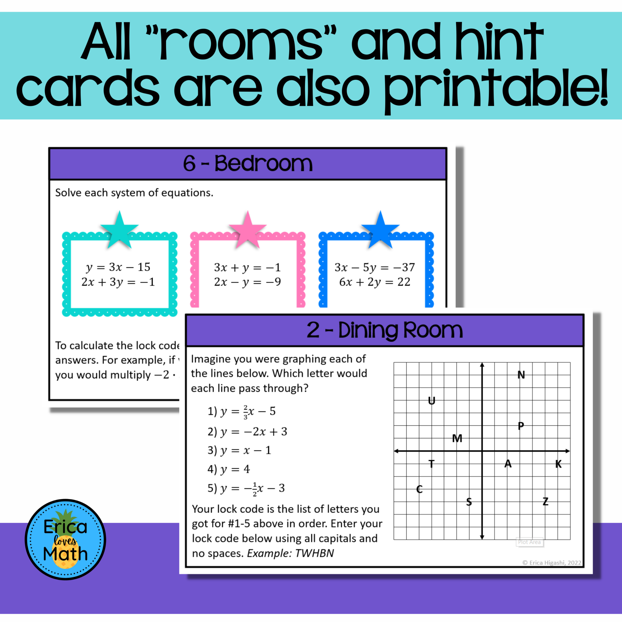Algebra 1 Review Escape Room Activity for End of Year EOC (Digital ...