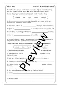 J. M. Barrie "Peter Pan" worksheets | Made By Teachers