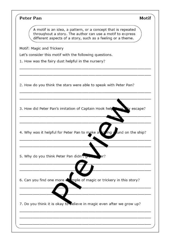 J. M. Barrie "Peter Pan" worksheets | Made By Teachers