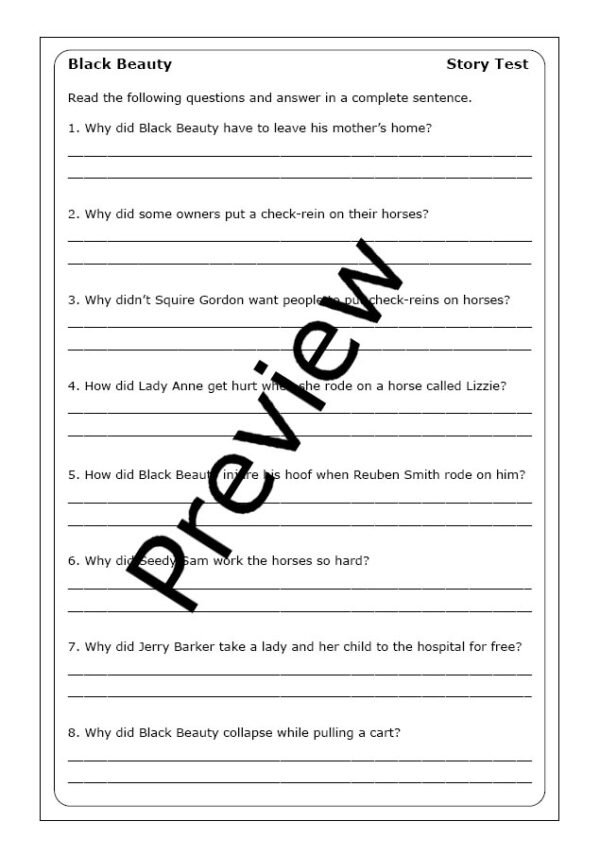 Anna Sewell "Black Beauty" worksheets | Made By Teachers