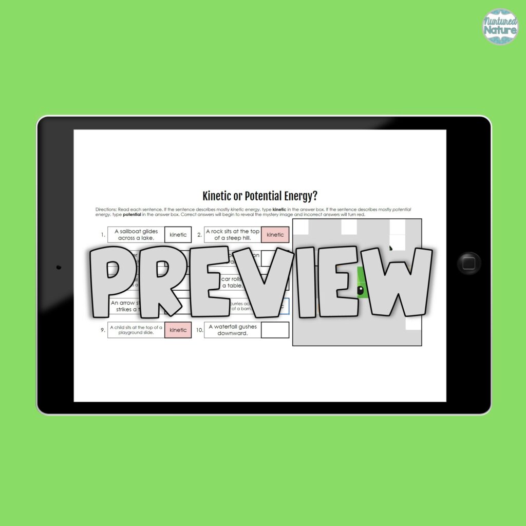 Kinetic or Potential Energy Digital Pixel Art Puzzle 1 Google Activity ...