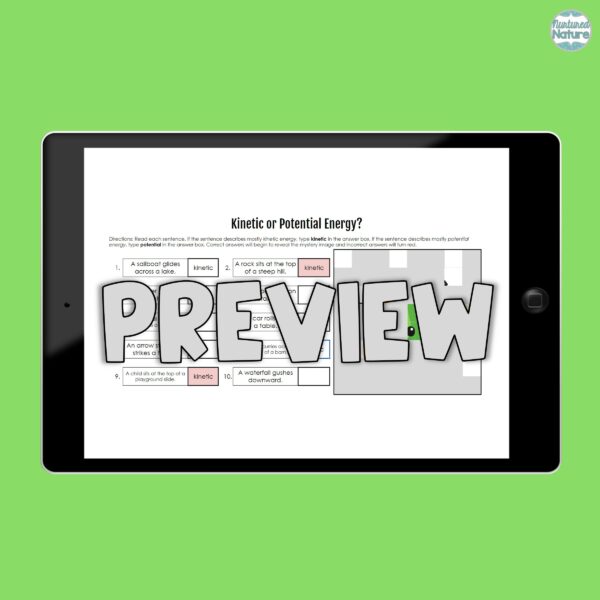 Kinetic or Potential Energy Digital Pixel Art Puzzle 1 Google Activity ...