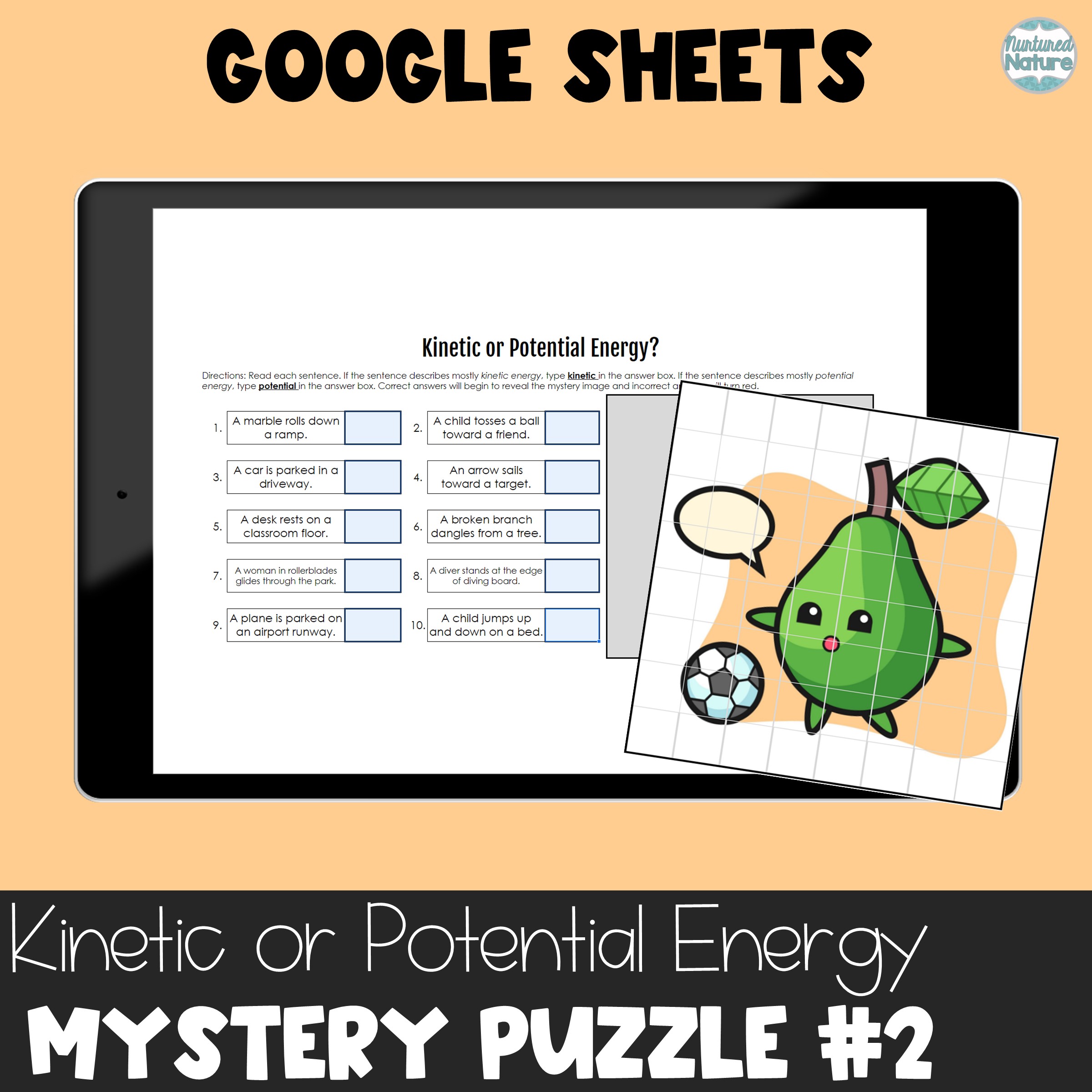 Kinetic or Potential Energy Digital Pixel Art Puzzle 2 Google Activity ...