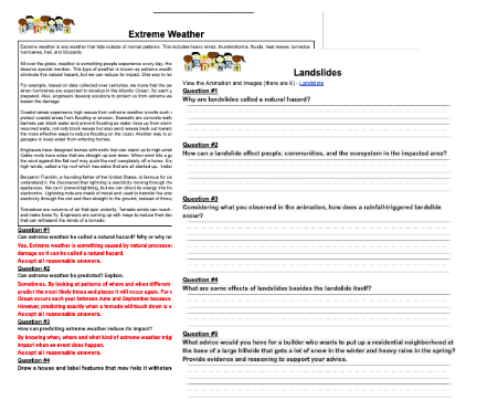 3rd Grade Weather Related Hazards 3.ESS3.1 Activities | Made By Teachers