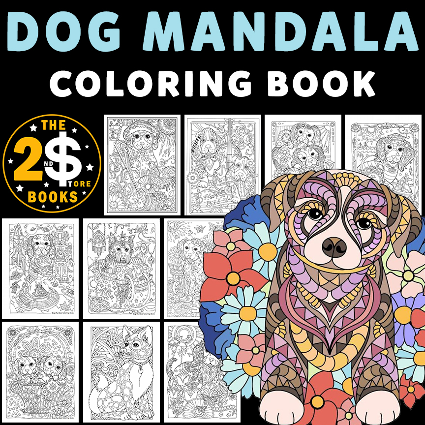 Dog Mandala Coloring Book - 21 Pages | Made By Teachers