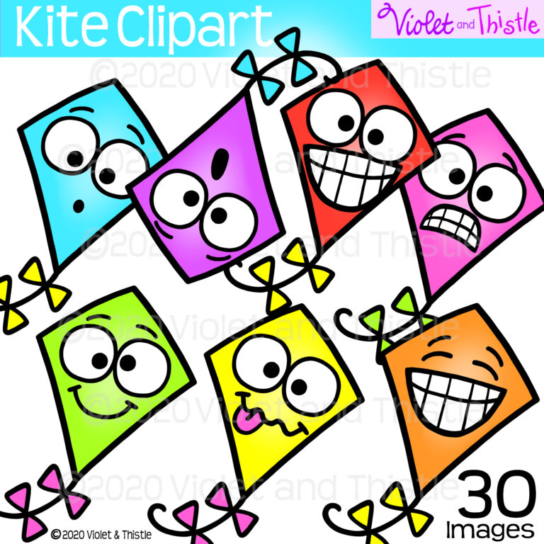 Spring Fun Faces Clipart Bundle 3 Super Cute Kite Bug Car Umbrella ...