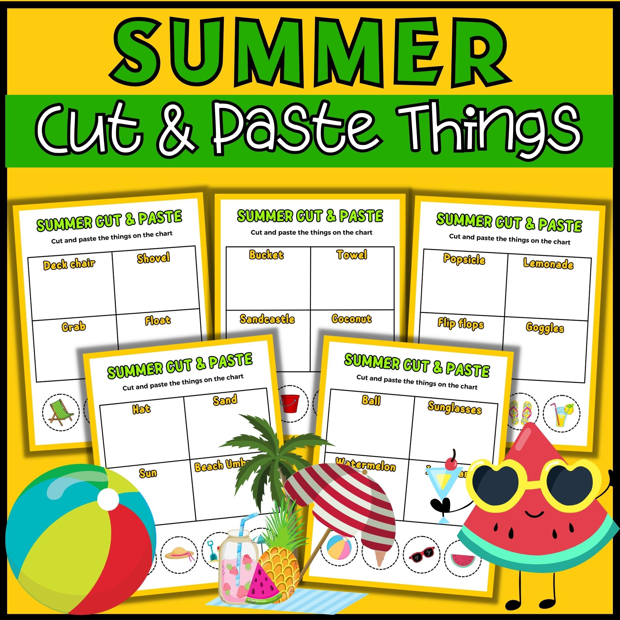 Summer Cut & Paste Things - Summer-themed Cut and Paste Challenges ...