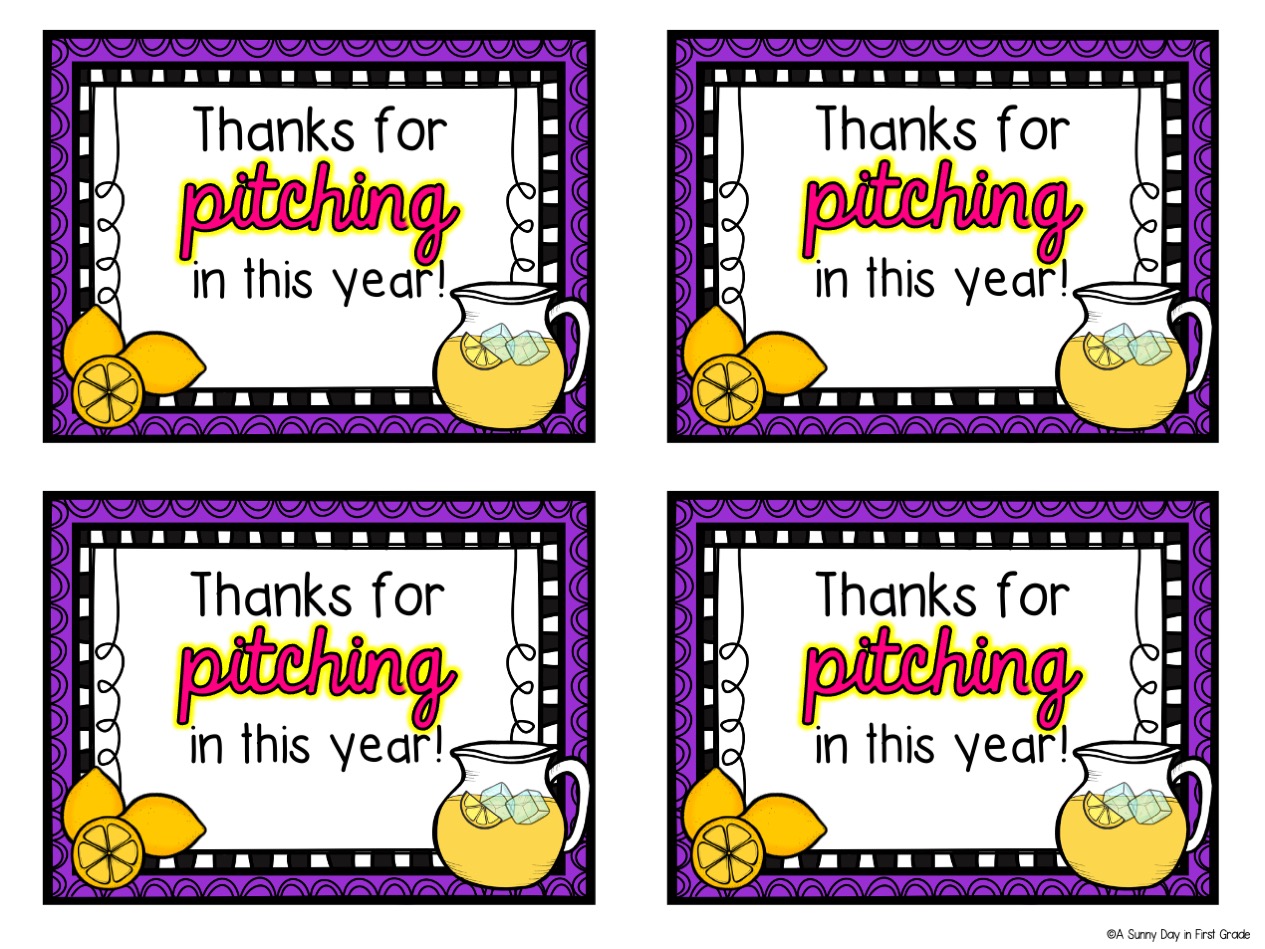 "Thanks for Pitching In" Parent or Volunteer End of Year Gift Tag ...