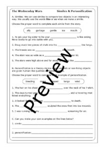 Gary Schmidt "The Wednesday Wars" worksheets | Made By Teachers